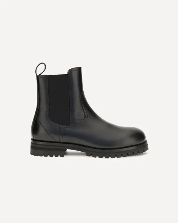 Loro Piana Kent Leather Ankle Boots