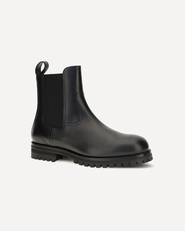 Loro Piana Kent Leather Ankle Boots