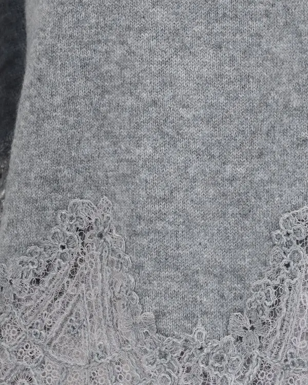 Ermanno Scervino Boat Neck Lace Trim Sweater