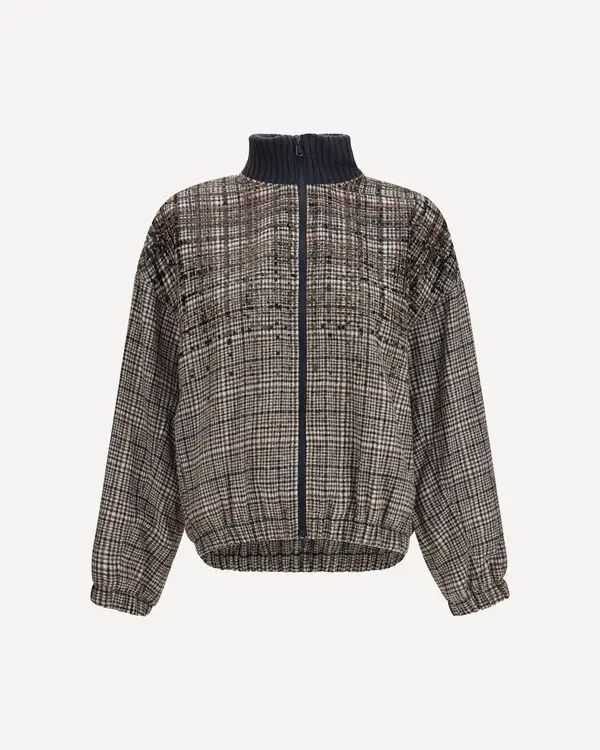 Brunello Cucinelli Padded Jacket With Sequin Details - Beige