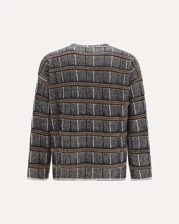 Giorgio Armani Oversized Ribbed Sweater In Silk And Virgin Wool Blend