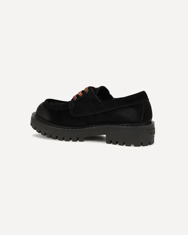 Prada Suede Lace-up Loafers - Black