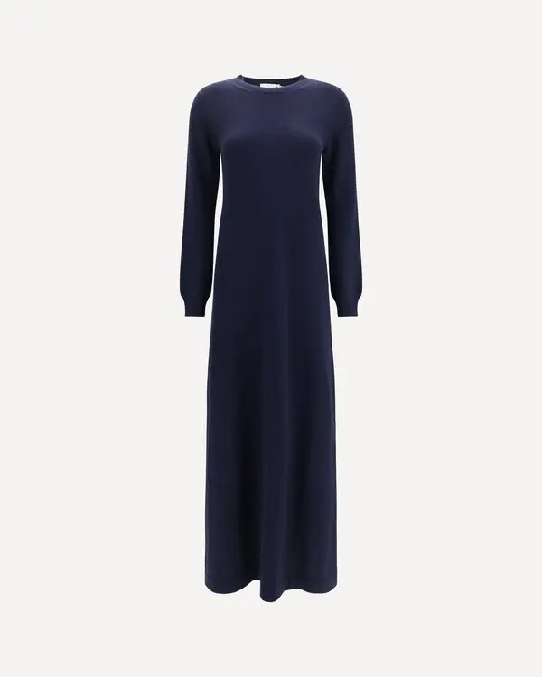 Malo Long Cashmere Crewneck Dress