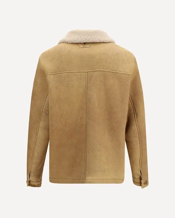 SALVATORE SANTORO Sheepskin Leather Jacket With Fur Lining