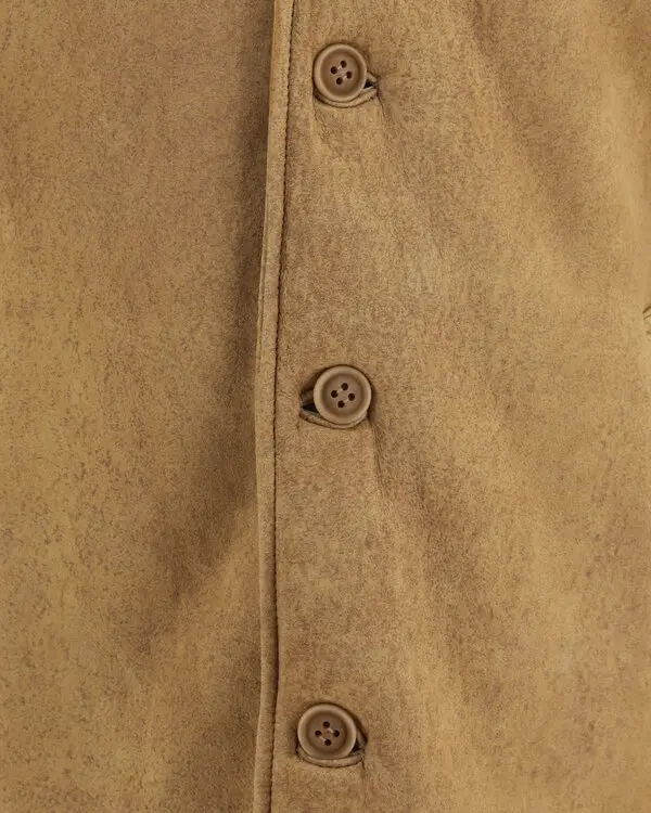 SALVATORE SANTORO Sheepskin Leather Jacket With Fur Lining