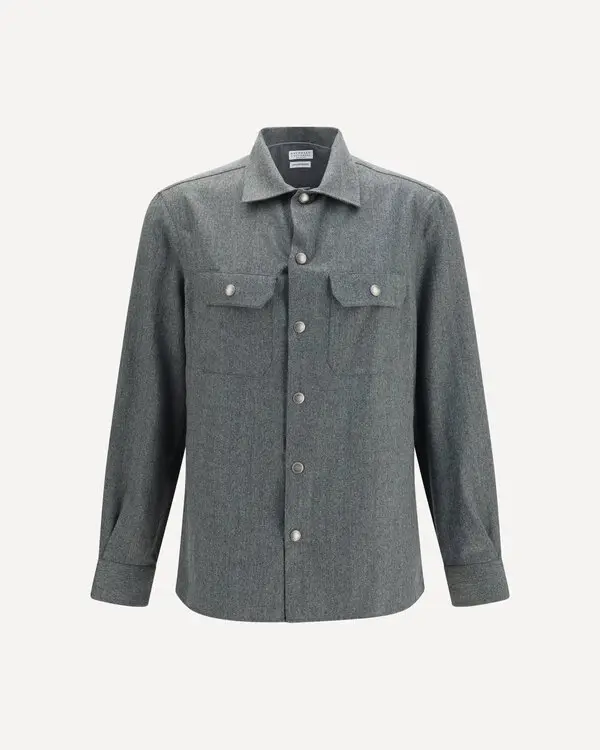 Brunello Cucinelli Virgin Wool Shirt Ale