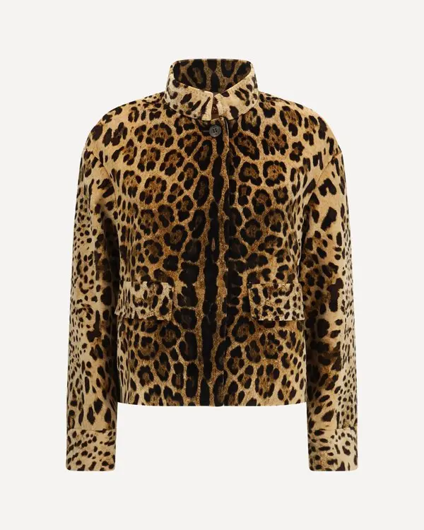 Max Mara Printed Smooth Velvet Boxy Jacket