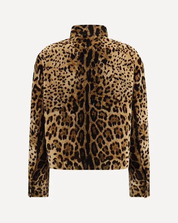 Max Mara Printed Smooth Velvet Boxy Jacket
