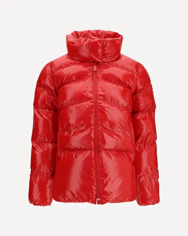 Pinko Glossy Quilted Puffer Jacket With Funnel Neck