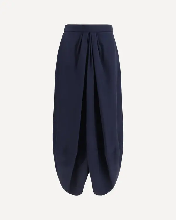 Giorgio Armani Pleated Silk Skirt - Blue