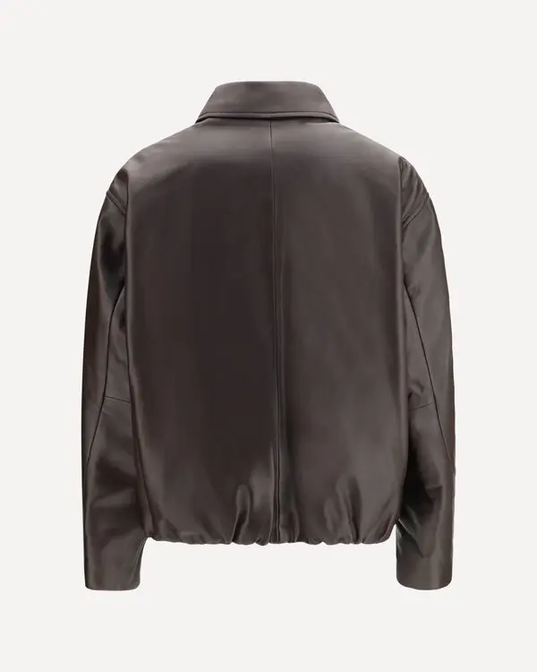ARMA Melis Leather Bomber Jacket - Brown