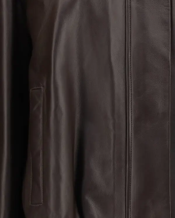 ARMA Melis Leather Bomber Jacket - Brown