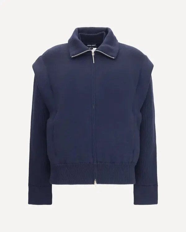Giorgio Armani Padded Virgin Wool Bomber Jacket