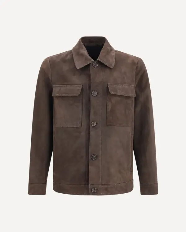 SALVATORE SANTORO Sheepskin Leather Jacket With Button Closure