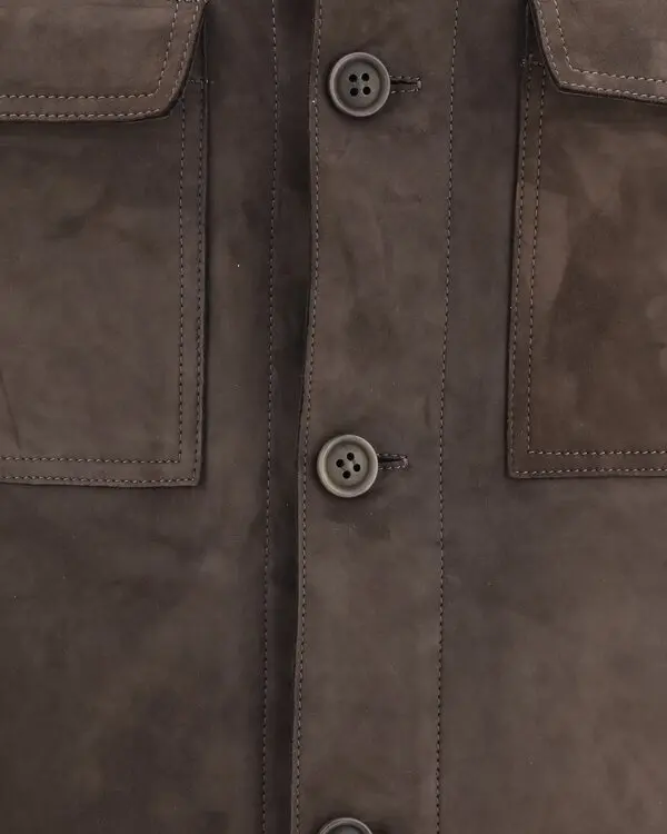 SALVATORE SANTORO Sheepskin Leather Jacket With Button Closure