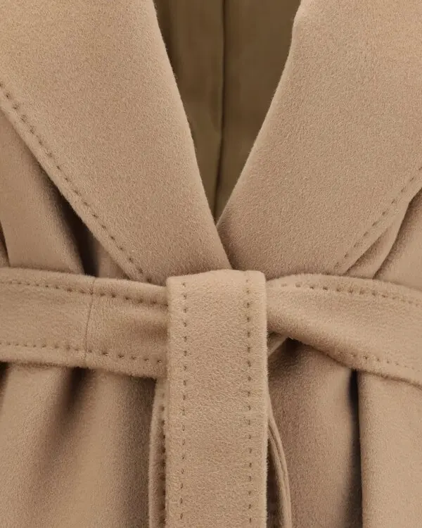 Max Mara Peak Lapel Wool Coat - Beige