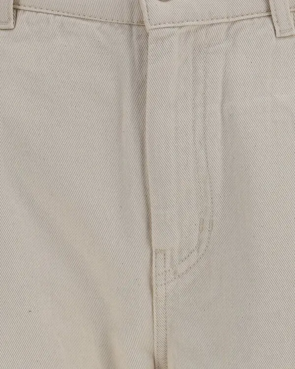 Max Mara Wide Leg Cotton Bull Denim Trousers - Beige