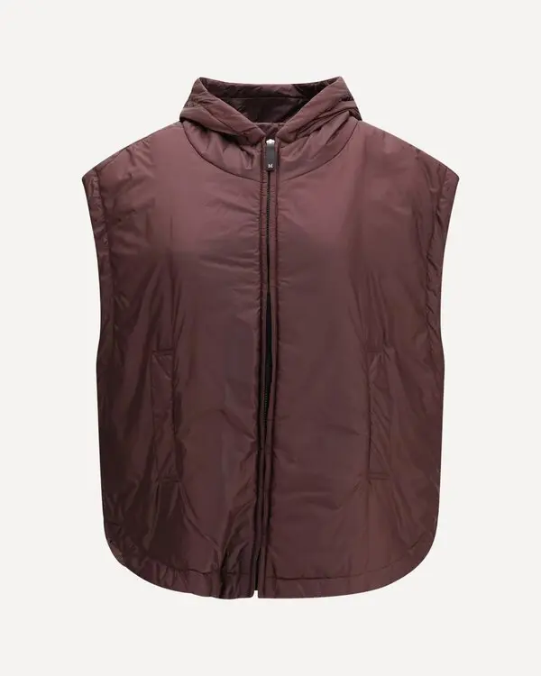 Max Mara Hooded Padded Vest In Water Repellent Canvas
