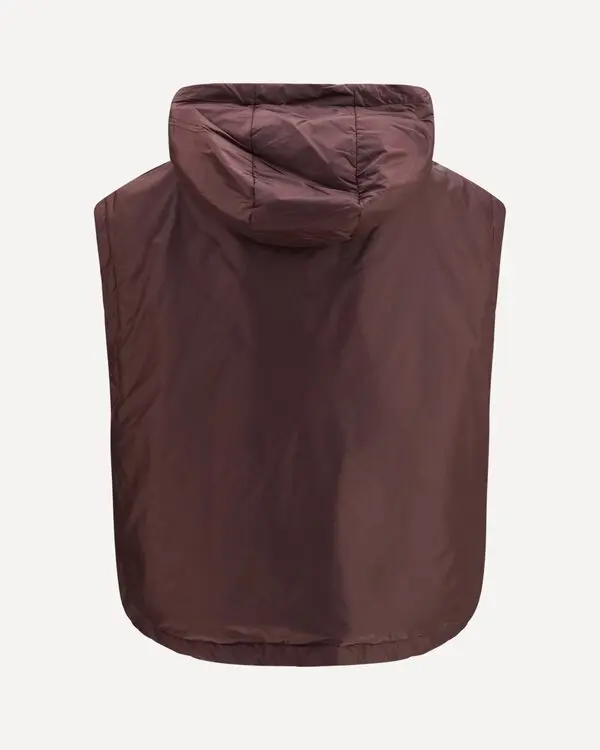 Max Mara Hooded Padded Vest In Water Repellent Canvas