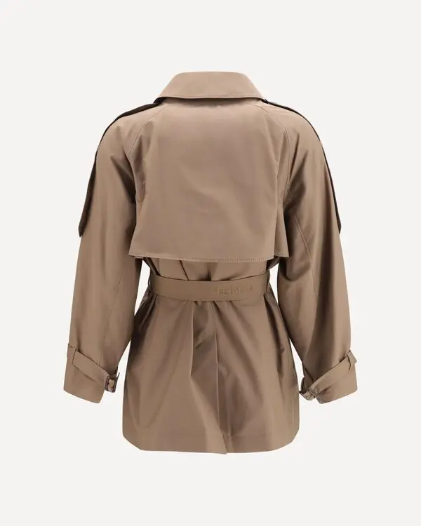 Max Mara Short Water Repellent Twill Trench Coat