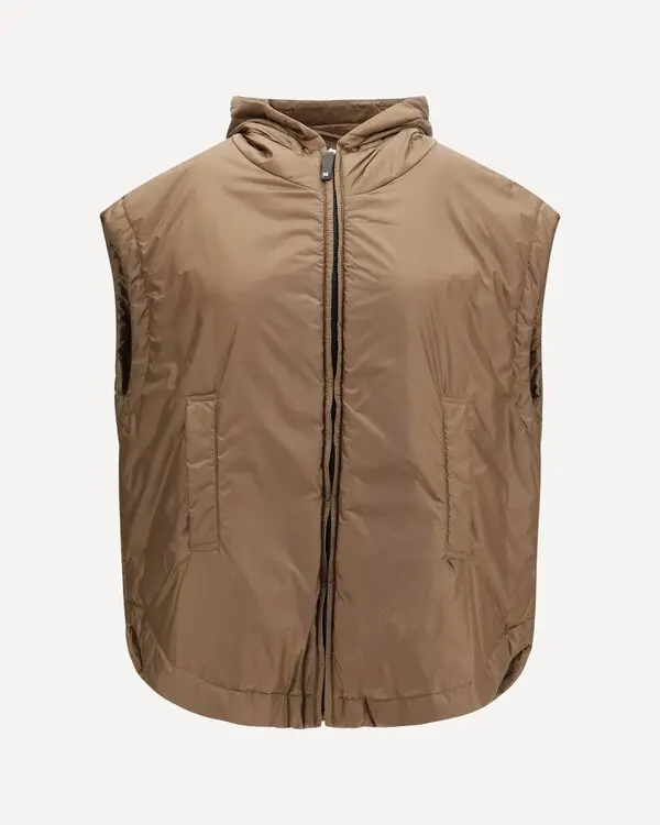 Max Mara Padded Vest With Hood - Brown