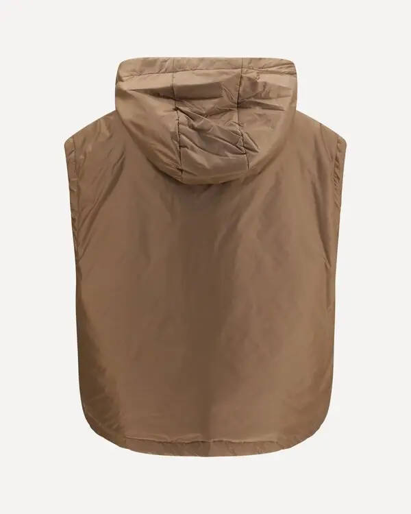 Max Mara Padded Vest With Hood - Brown