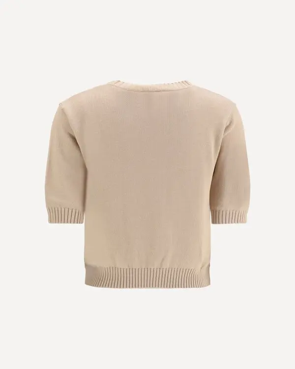Max Mara Cotton Knit Sweater With Ebroidery Feale