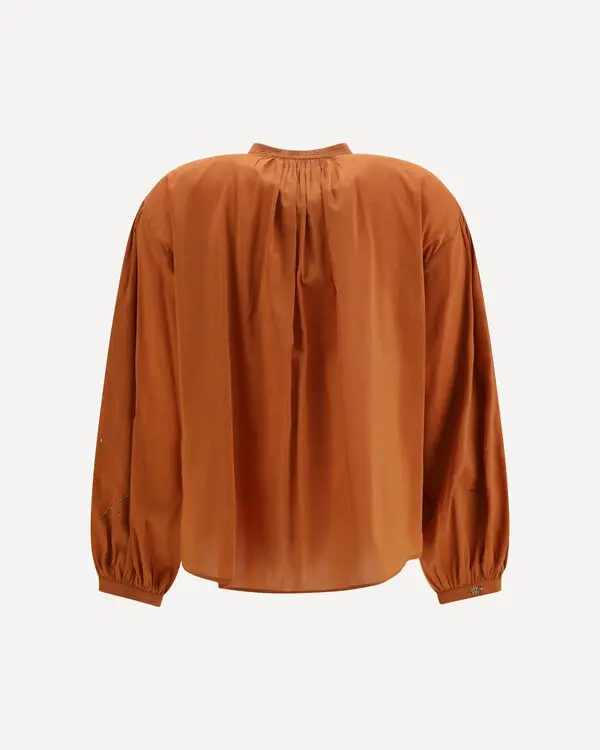 FORTE_FORTE Embroidered Voile Shirt - Orange