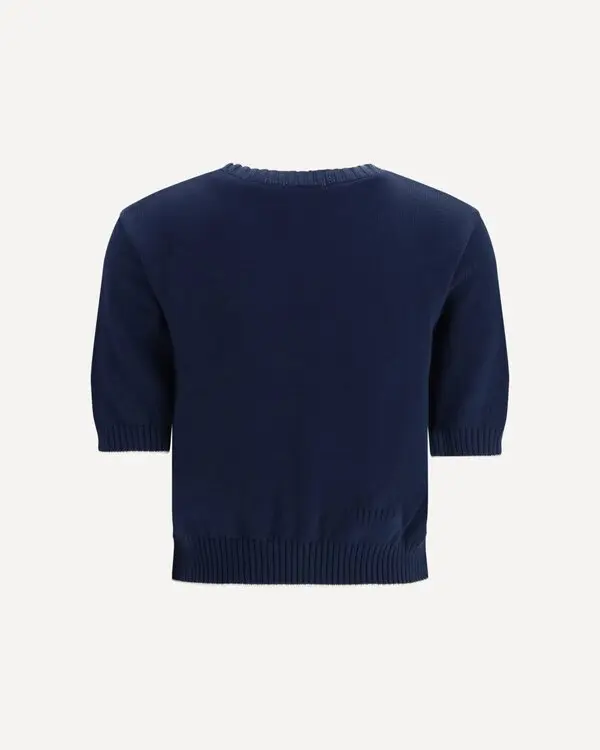 Max Mara Cotton Knit Sweater - Blue