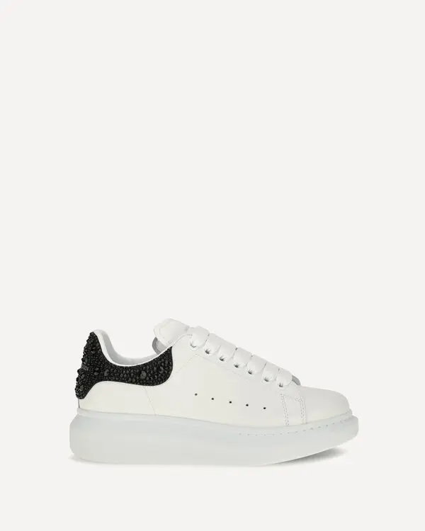 Alexander McQueen Oversized Sneakers With Suede Heel And Crystal Details