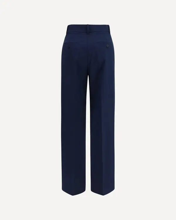 Max Mara Stretch Wool Palazzo Pants - Blue