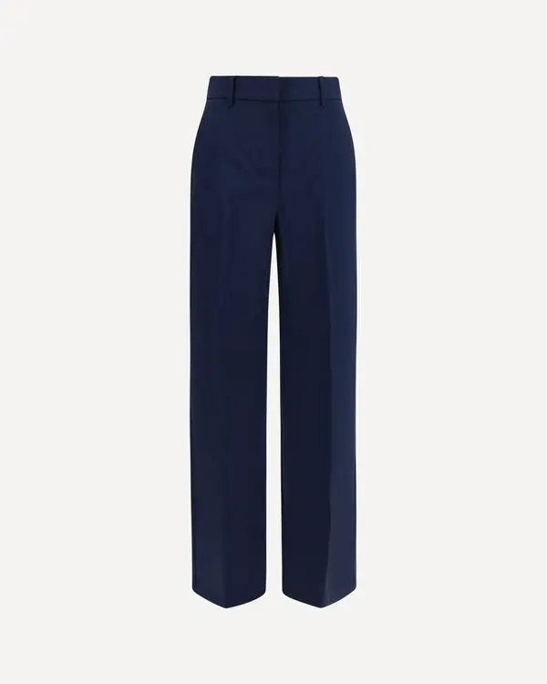 Max Mara Stretch Wool Palazzo Pants - Blue