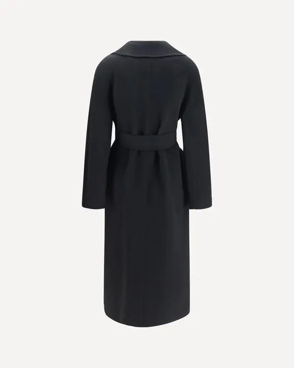 Max Mara Wool, Cashmere, And Silk Long Robe Coat - Black