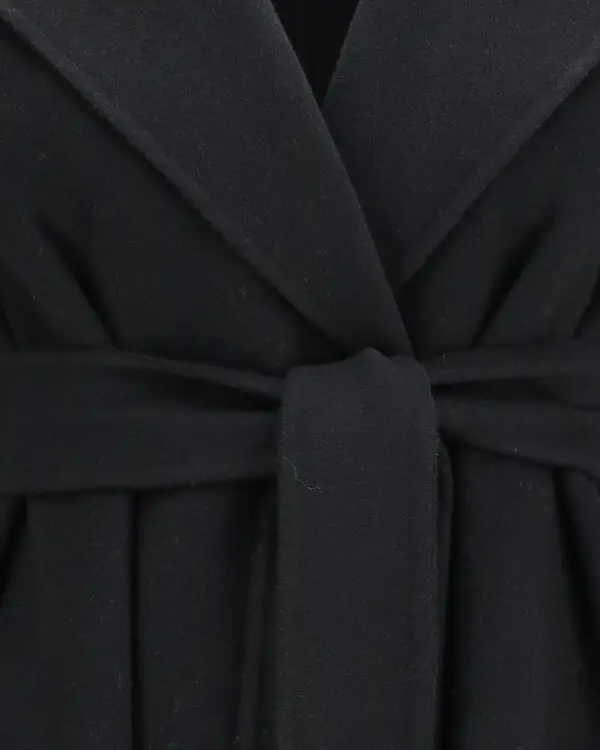 Max Mara Wool, Cashmere, And Silk Long Robe Coat - Black