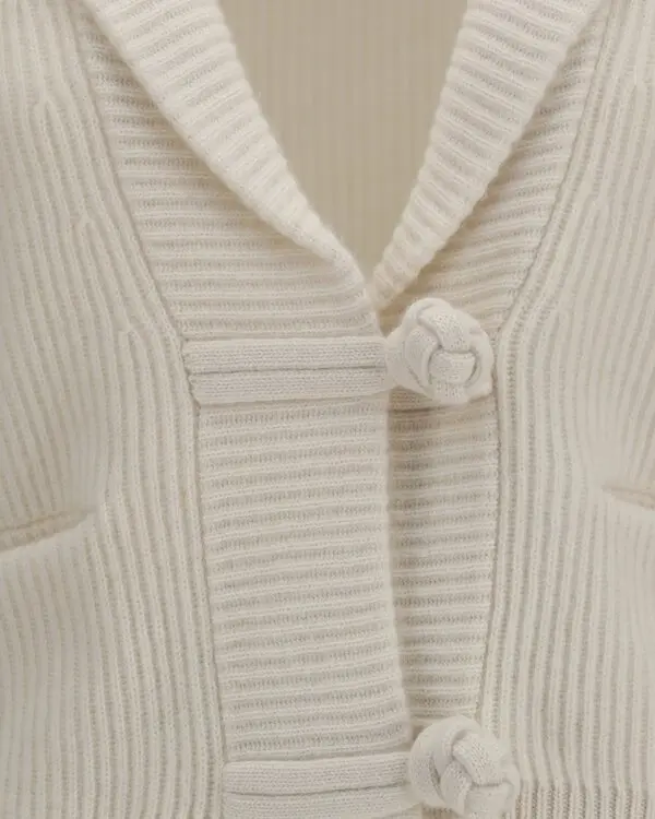 FORTE_FORTE Wool And Cashmere Ribbed Cardigan