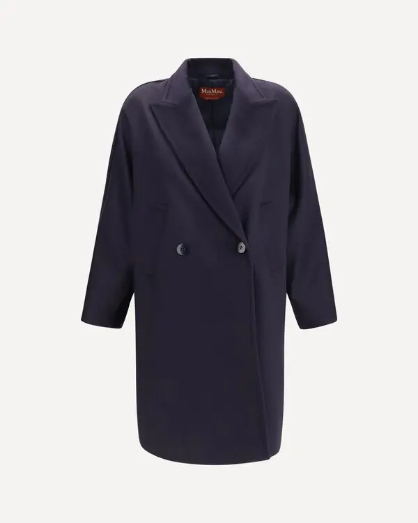 Max Mara Double Breasted Wool Drap Coat