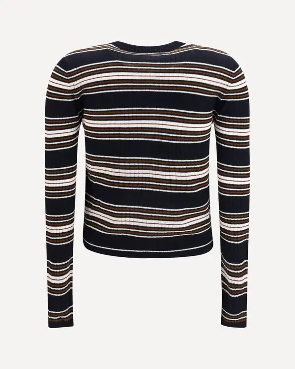 Max Mara Striped Silk And Wool Cardigan - Blue
