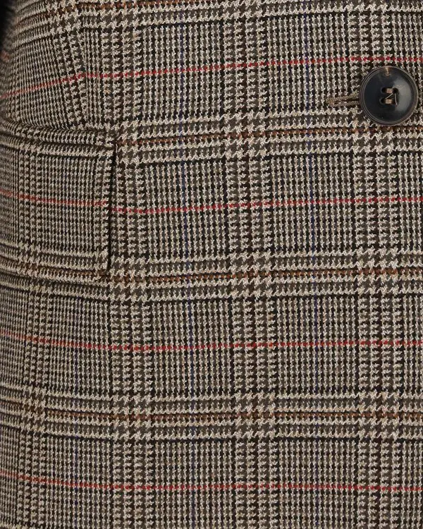 Max Mara Checked Pattern Wool Blazer - Brown