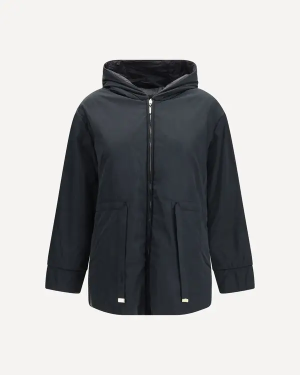 Max Mara Reversible Padded Parka In Radzmir And Water Repellent Canvas - Black