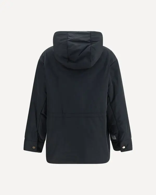 Max Mara Reversible Padded Parka In Radzmir And Water Repellent Canvas - Black