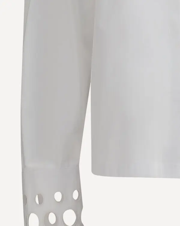 Max Mara Cotton Poplin Shirt With Scalloped Cuffs - White