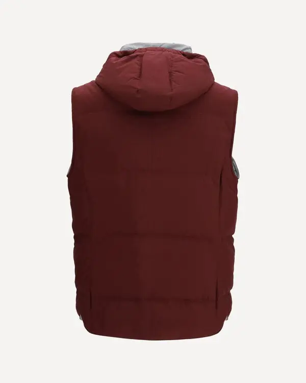 Brunello Cucinelli Sleeveless Hooded Gilet - Bordeaux