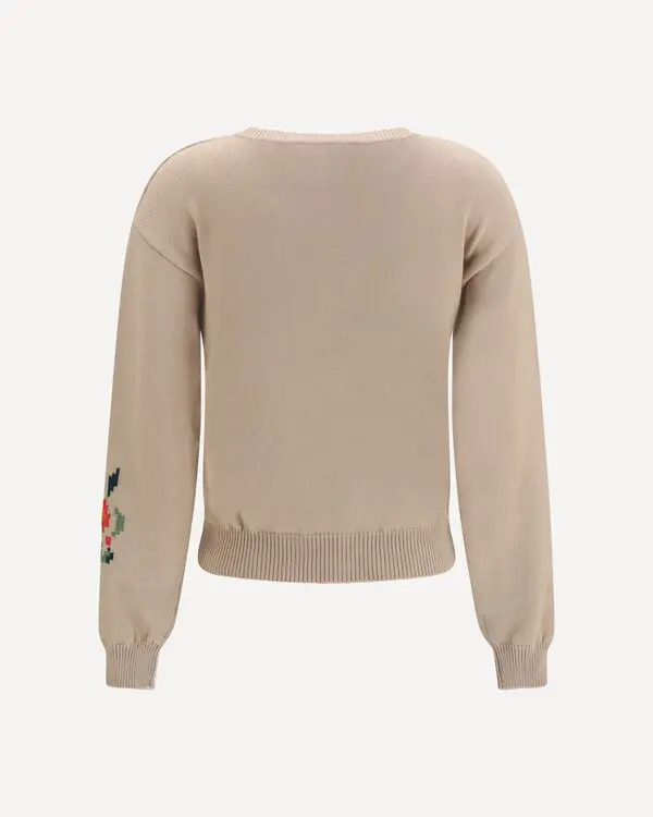 Max Mara Cotton Knit Intarsia Cardigan