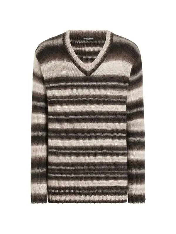 MAISON MARGIELA Wool-blend Sweater With Distressed Hem And Chain Detail