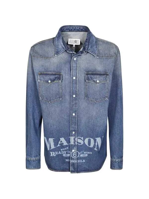 MAISON MARGIELA Logo-print Denim Overshirt