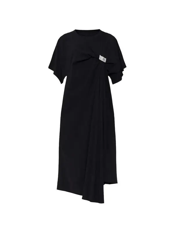 MAISON MARGIELA Cotton Dress With Appliqu - Black