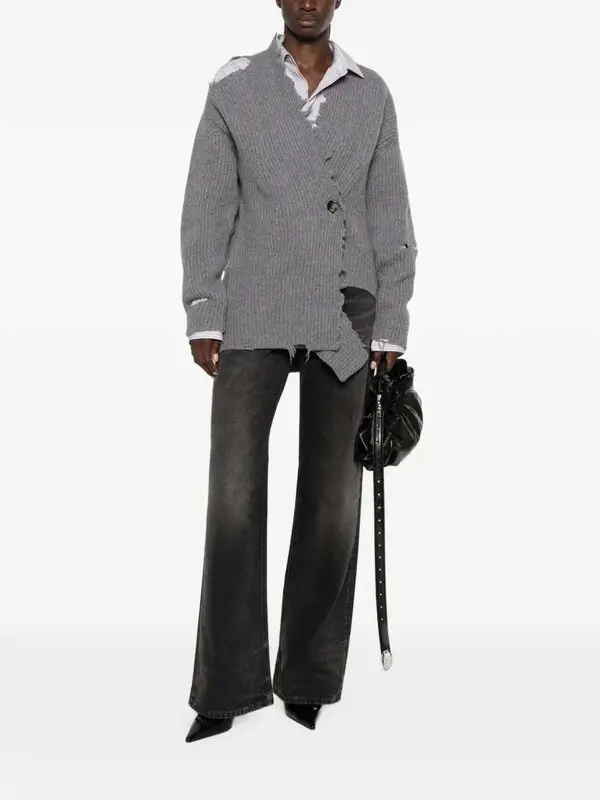 HAIKURE Distressed-effect Cardigan