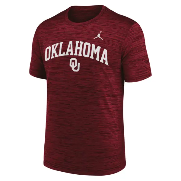 JORDAN Oklahoma Primetime Arch Logo Velocity Brand Dri-fit College T-shirt - Red