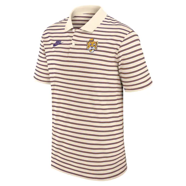 Nike Lsu Legacy Striped Dri-fit College Polo
