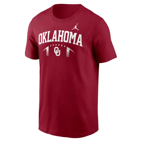 JORDAN Oklahoma Primetime Football Icon Brand College T-shirt - Red
